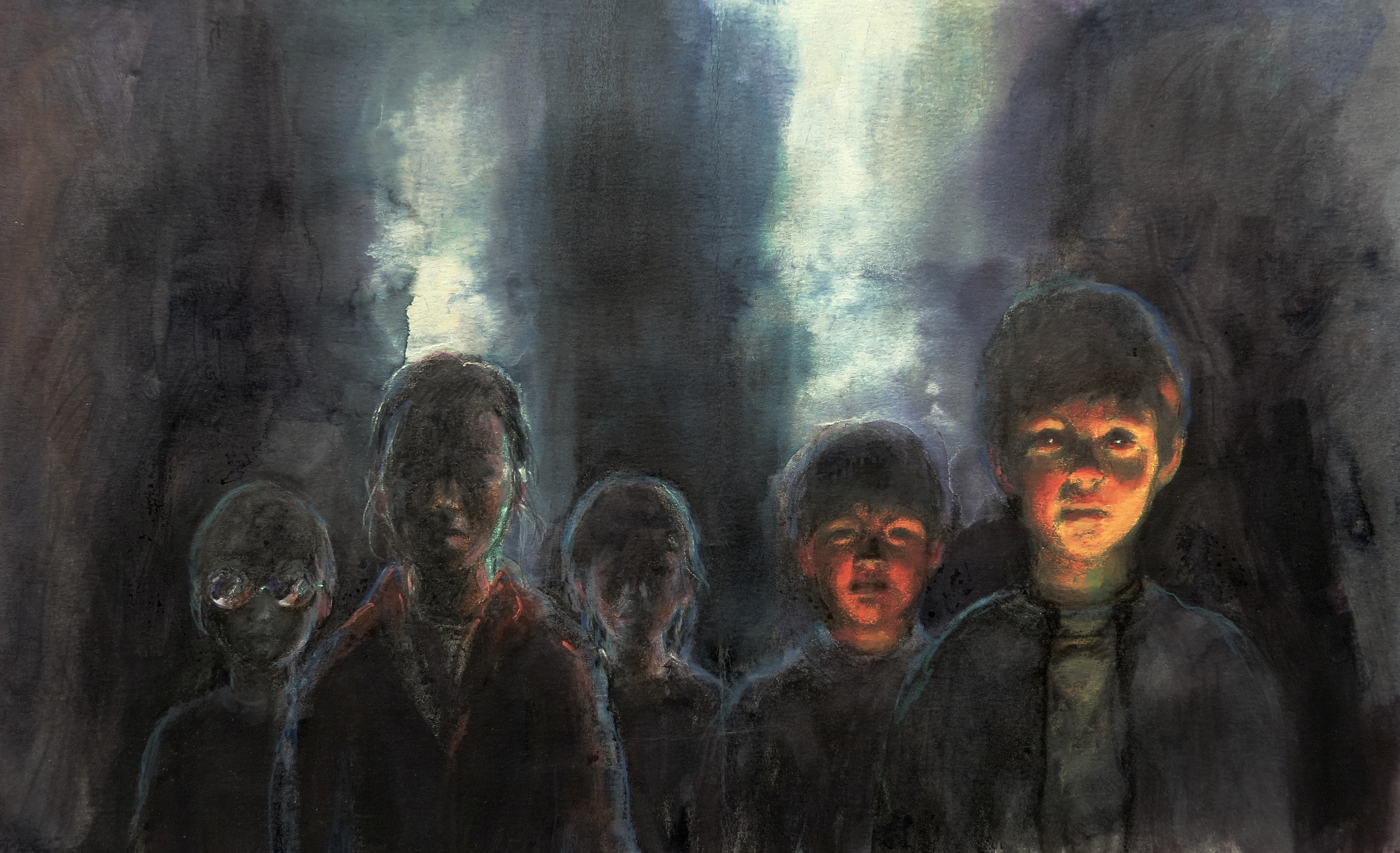 illustration of children in the dark from 'Night School'